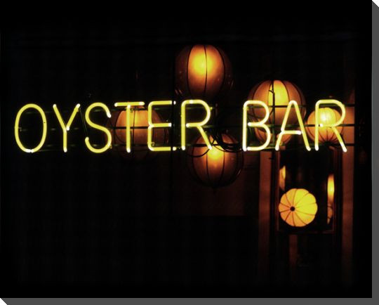 Oyster Bar Neon Sign Wrapped Canvas Giclee Print Wall Art | Advertising ...