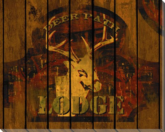 Deer Path Lodge Wrapped Canvas Giclee Print Wall Art | Majestic Animal ...