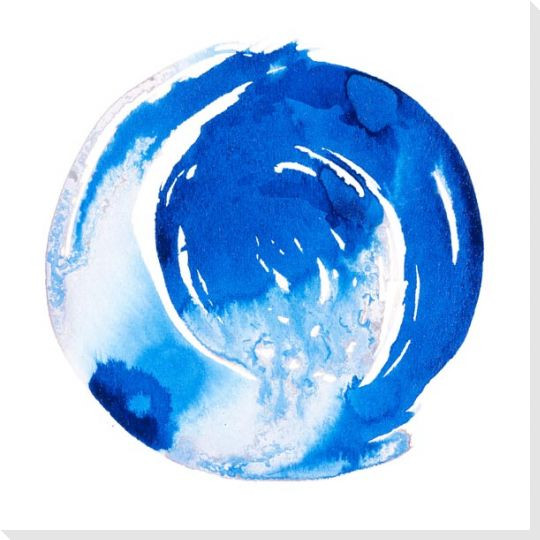 Blue Chromatic 1 Wrapped Canvas Giclee Art Print Wall Art | Circle Wall ...