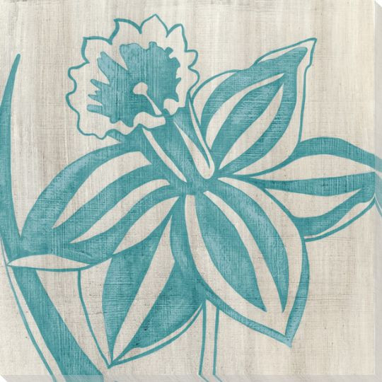 Indigo Lily Flower Wrapped Canvas Giclee Print Wall Art | Contemporary ...