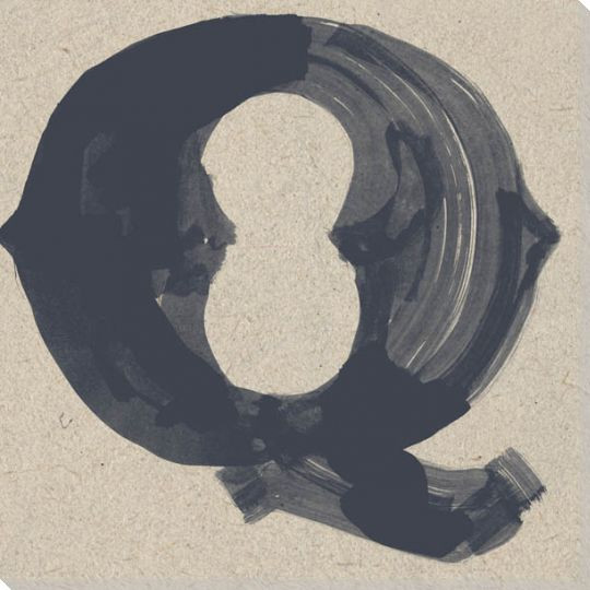 Block Letter Q Wrapped Canvas Giclee Print Wall Art - Wall Decor - Artwork