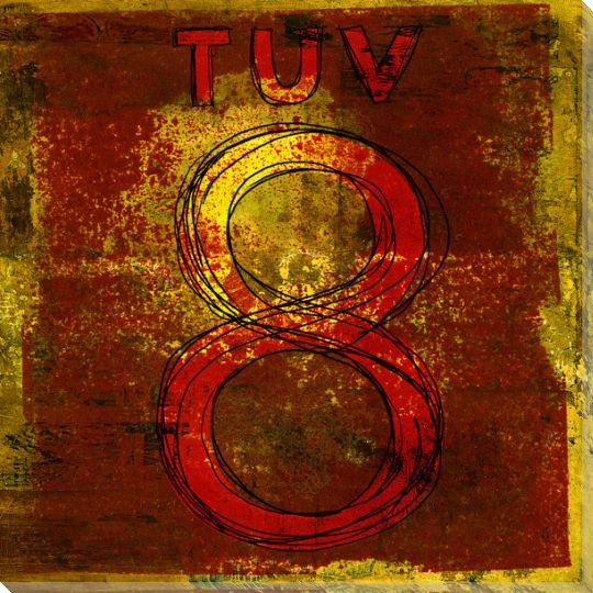 Press Number Eight Wrapped Canvas Giclee Print Wall Art | Number Wall Decor