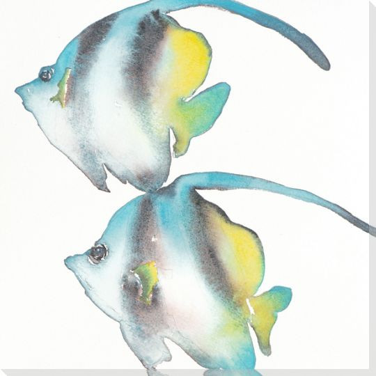 Two Angel Fish Wrapped Canvas Giclee Print Wall Art | Angler Wall ...