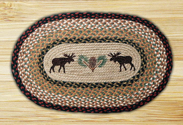 20" x 30" Pinecone Red Berry Braided Jute Oval Rug - Floor Rug - Area Rug