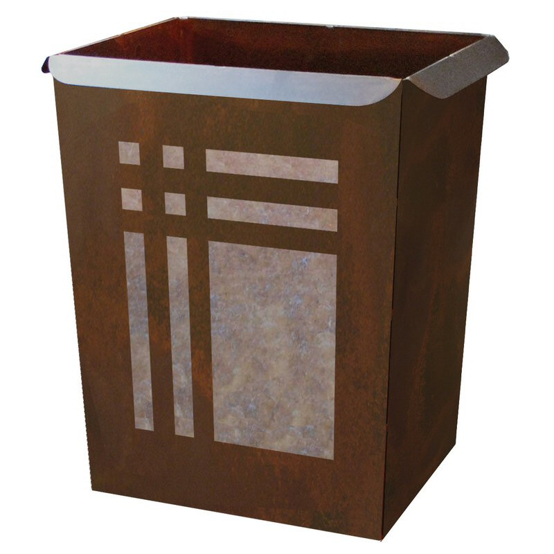 Trout Fish Metal Wastebasket Trash Can | Rustic Fishing Cabin Decor