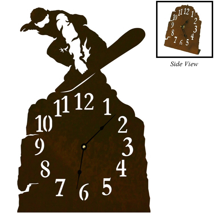 Skunk Metal Table Clock | Rustic Woodland Cabin Detail