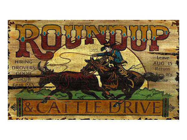 Custom Roundup and Cattle Drive Vintage Style Metal Sign - Personalized ...
