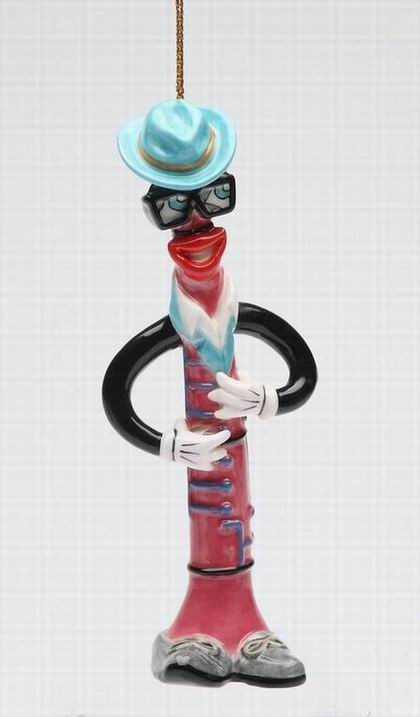 Blue & Jazz Clarinet Christmas Tree Ornaments by Ed Sussman, Set of 4 ...