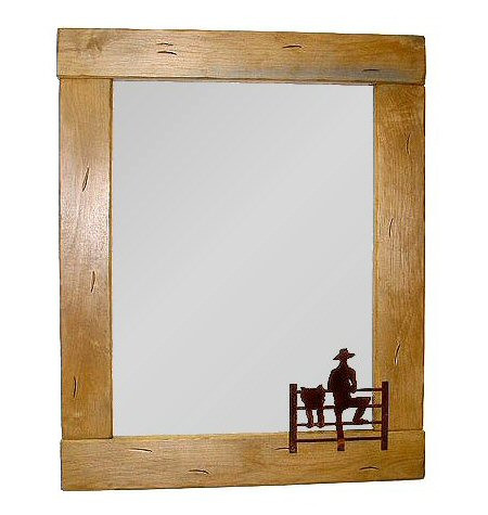 Choice Southwest Alder Wood Wall Mirror | Rustic Desert Frame