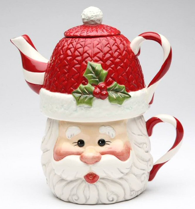 Santa Tea For One Porcelain Teapot and Mug by Laurie Furnell ...