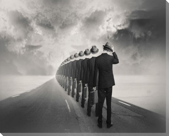 Get in Line Wrapped Canvas Giclee Art Print Wall Art | Glamour Home Decor