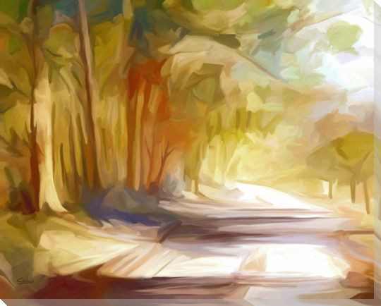 Sunset on Lamplight Lane Wrapped Canvas Giclee Art Print Wall Art ...