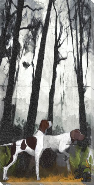 Pointer Dogs 3 Wrapped Canvas Giclee Print Wall Art | Dog Themed Wall Decor