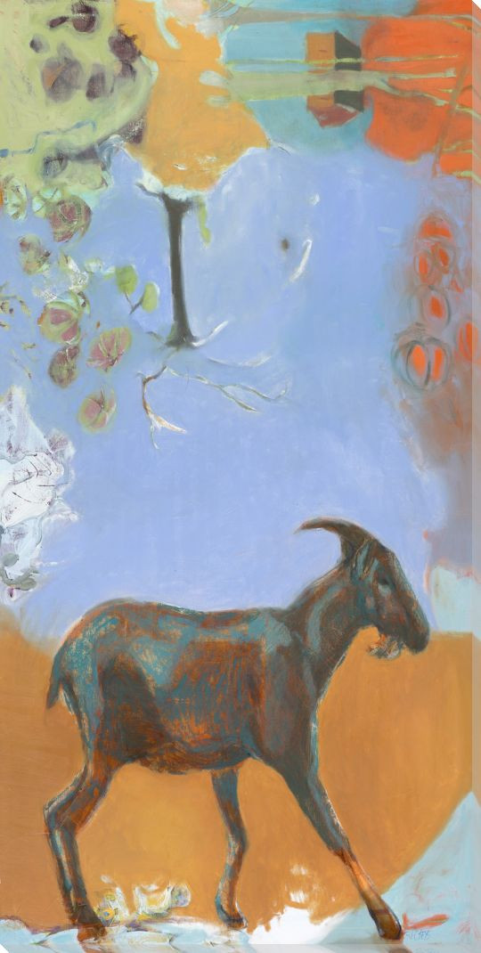 Brown and White Goat Wrapped Canvas Giclee Print Wall Art | Farmhouse ...