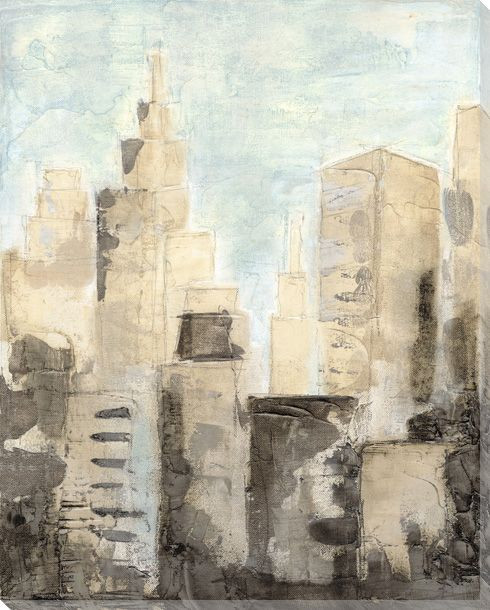 Metropolis Cityscape II Wrapped Canvas Giclee Print Wall Art | City ...