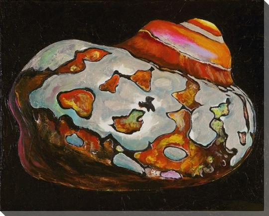 Colorful Moon Shell 2 Wrapped Canvas Giclee Print Wall Art | Marine ...