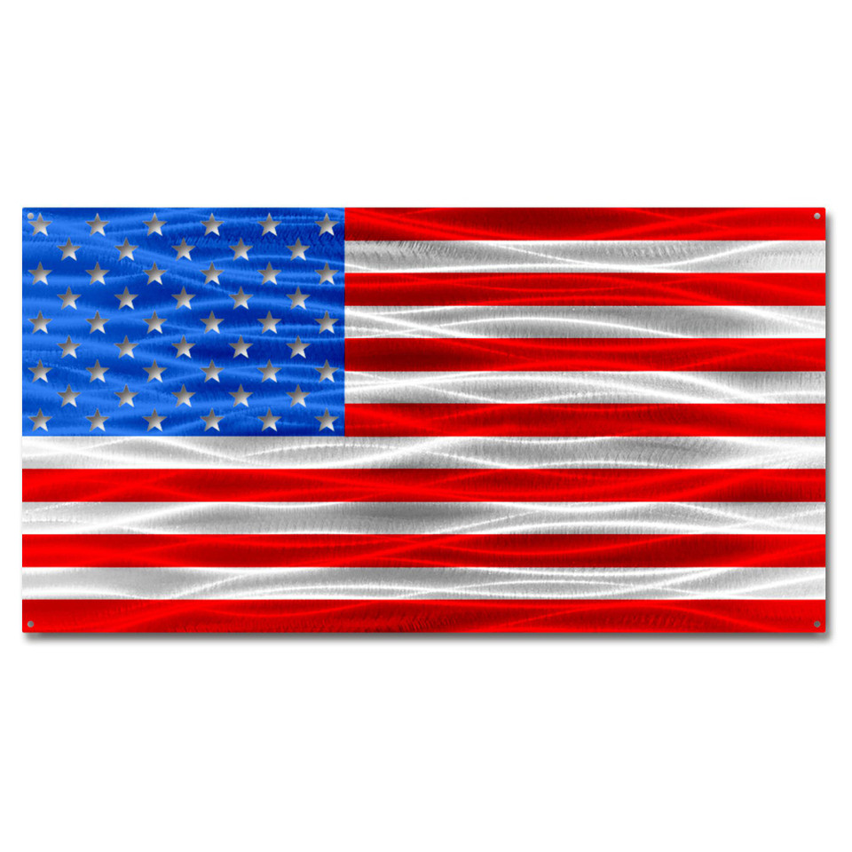 Colorful American Flag Metal Wall Art - Patriotic Wall Decor