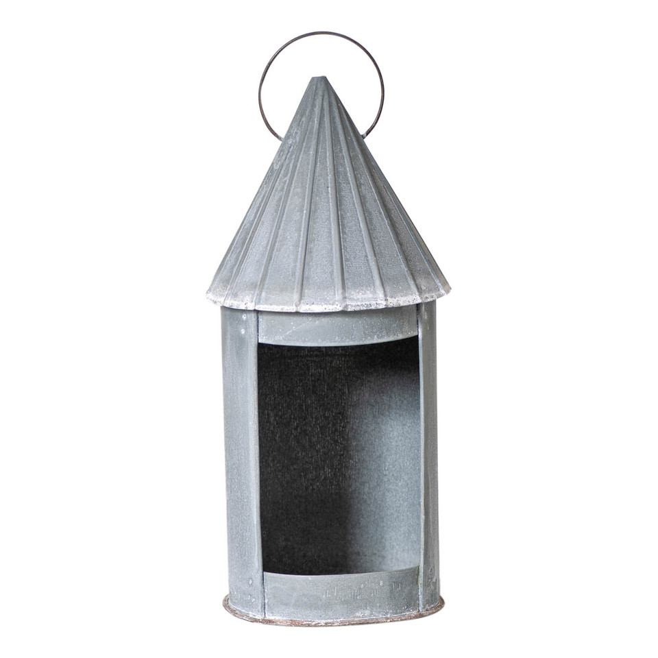 Centerpiece Lantern in Weathered Zinc - Candle Holder