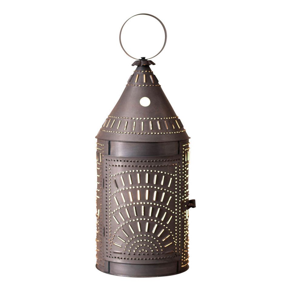 22-Inch Chimney Lantern in Kettle Black - Rustic Lighting