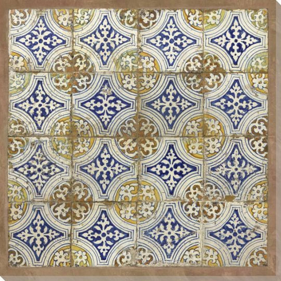 Antique Tiles 11 Wrapped Canvas Giclee Art Print Wall Art | Modern Abstract Wall Decor
