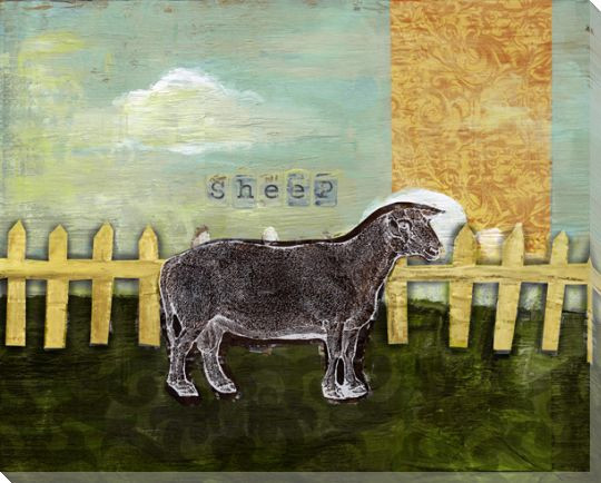 Sheep Collage Wrapped Canvas Giclee Print Wall Art | Farmhouse Inspired ...