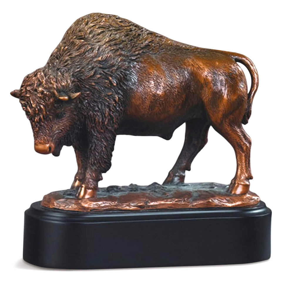 8" Standing Buffalo Statue | Bronze Sculpture | Western Plains Decor