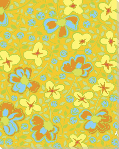 Prairie Scenario Flowers Wrapped Canvas Giclee Print Wall Art | Floral ...