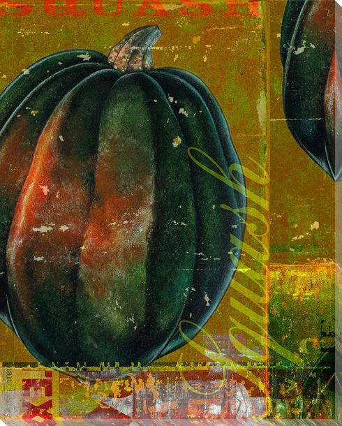 Squash Duo Wrapped Canvas Giclee Print Wall Art | Fresh Market Wall Decor