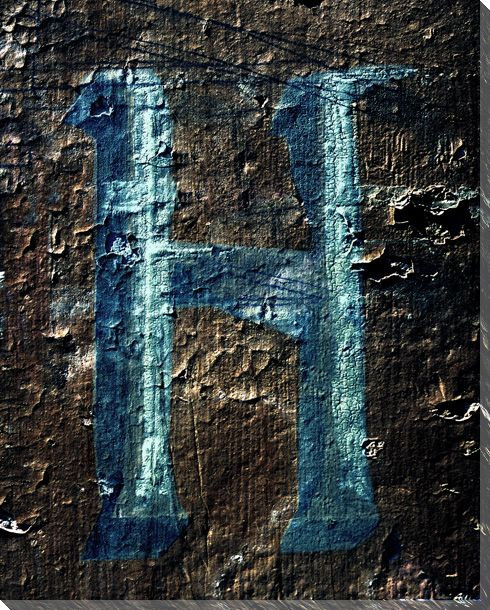 Colorful Letter H Wrapped Canvas Giclee Print Wall Art | Font Inspired ...