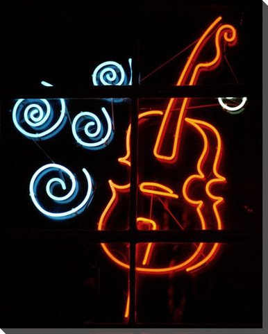 Bass Neon Sign Wrapped Canvas Giclee Print Wall Art | Decorative Sign ...