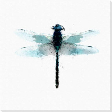 Inked Dragonfly 1 Wrapped Canvas Giclee Print Wall Art | Insect Wall Decor