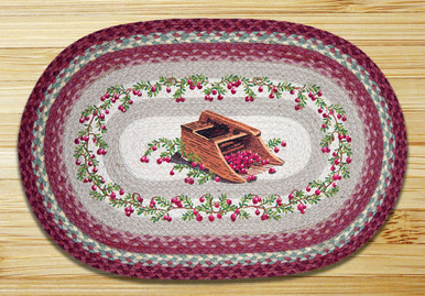 Cranberries Jute Oval Rug | Primitive Country Kitchen Decor