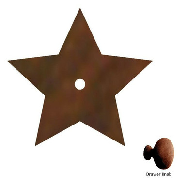Star Metal Drawer Pull with Back Plate | Texas Western Style