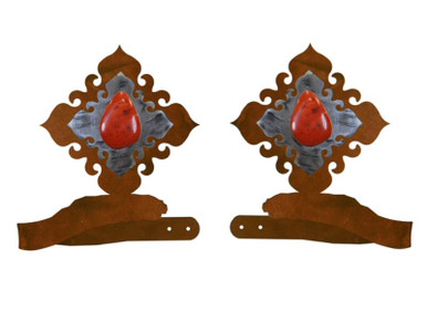 Red Jasper Stone Metal Curtain Tie Backs | Desert Lodge Decor