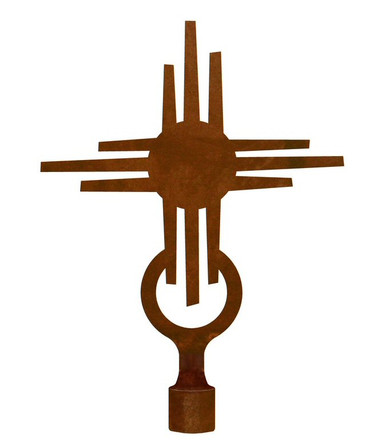 Large New Mexico Sun Metal Lamp Finial | Southwest Decor