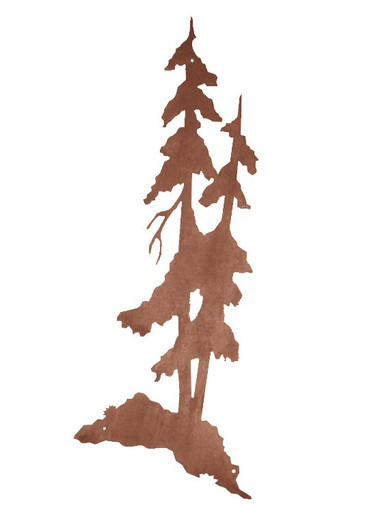 42" Tall Pine Trees Metal Wall Art - Nature Wall Decor