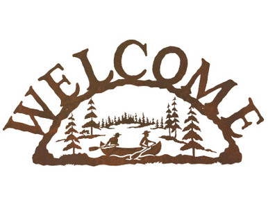 Canoe Metal Welcome Sign | Lake Cabin Decor