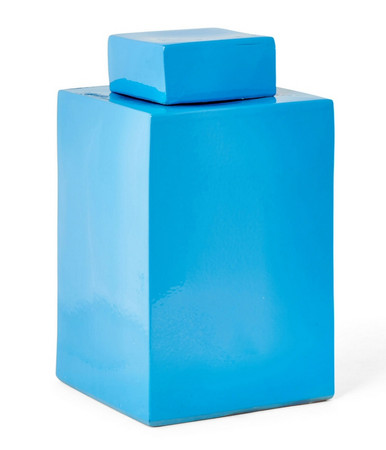 Teal Blue Square Porcelain Jar - Dessau Home - D0263