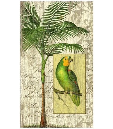 Tropical Parrot Bird II Vintage Style Wooden Sign - Antique Retro Wood Sign