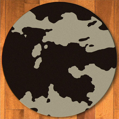 Chocolate Cowhide Western Round Area Rug 8ft | Western Ranch Home Decor