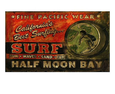 Customizable Surf Shop Vintage Style Wooden Sign - Personalized Retro ...
