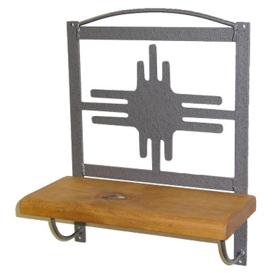 12" Western Wood and Metal Wall Shelf | Cowboy Rustic Wall Accent