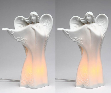 Dancing Angel Porcelain Night Light, Set of 2 - Lighting - Appletree Design