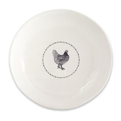 13.25" Chicken Bird Round Stoneware Serving Platters, Set of 2 ...