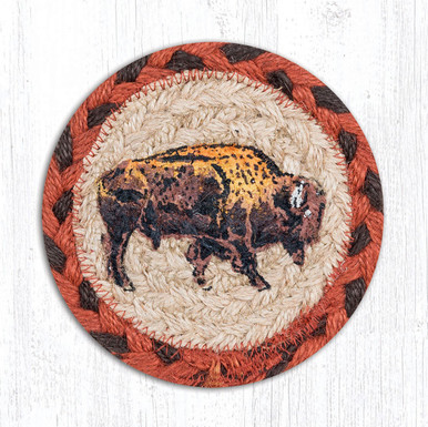 Buffalo Jute Coaster | Lodge Rustic Cozy Drink Coaster