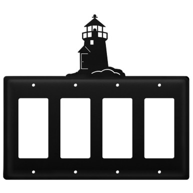 Lighthouse Quad Rocker (GFCI) Metal Switch Plate Cover - Wall Plate ...