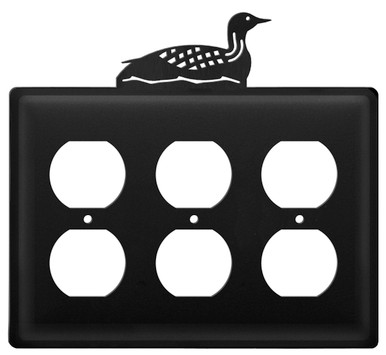 Loon Triple Metal Outlet Cover - Wall Plate - Light Switch Cover