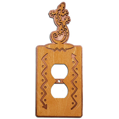 S Shaped Gecko Lizard Arrows Metal & Wood Single Outlet Cover - Wall ...