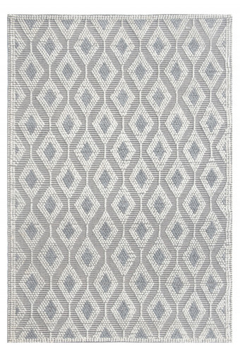 6' x 9' Gray Geometric Dhurrie Rectangle Area Rug
