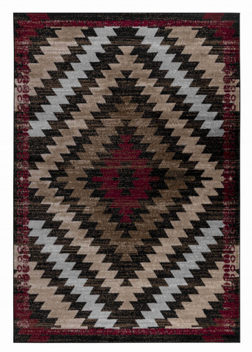 8' x 11' Brown Geometric Area Rug